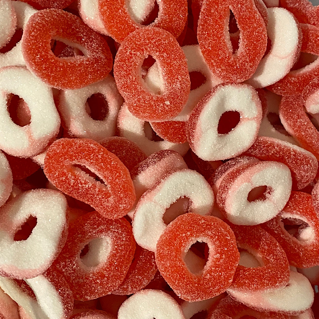 Sour Strawberry Rings – Eat Sweet Lollies
