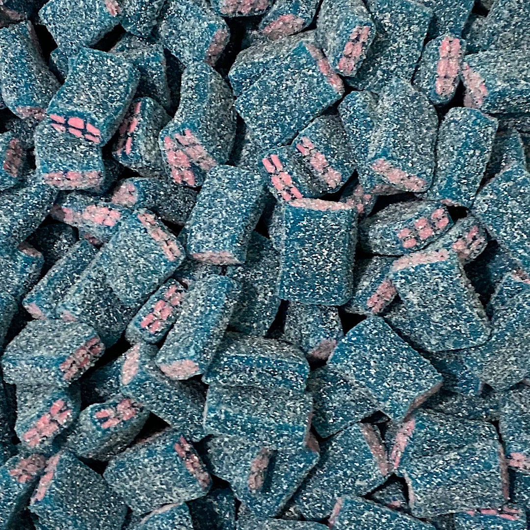 Blue Raspberry Fizzy Bricks Eat Sweet Lollies